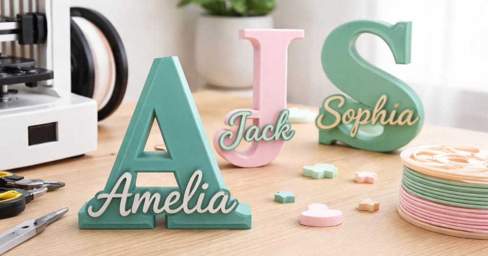 How to Make Custom 3D Printed Name Monograms & Name Plates
